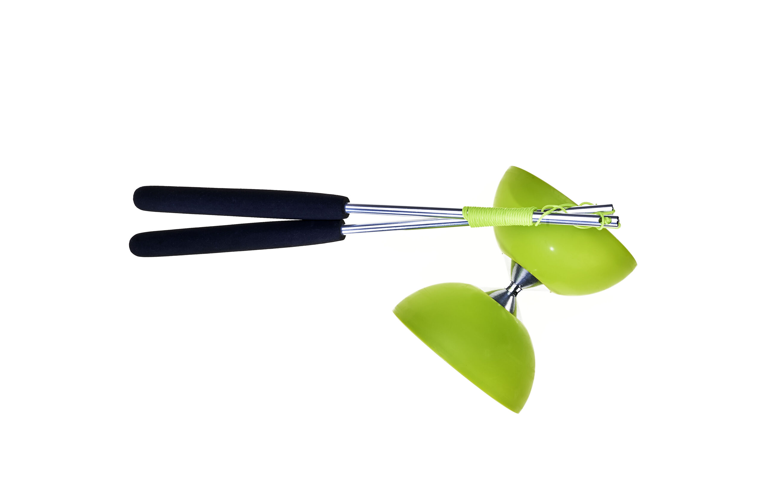 Set Acrobat 105 Rubber Diabolo light Green + aluminum hand sticks ...